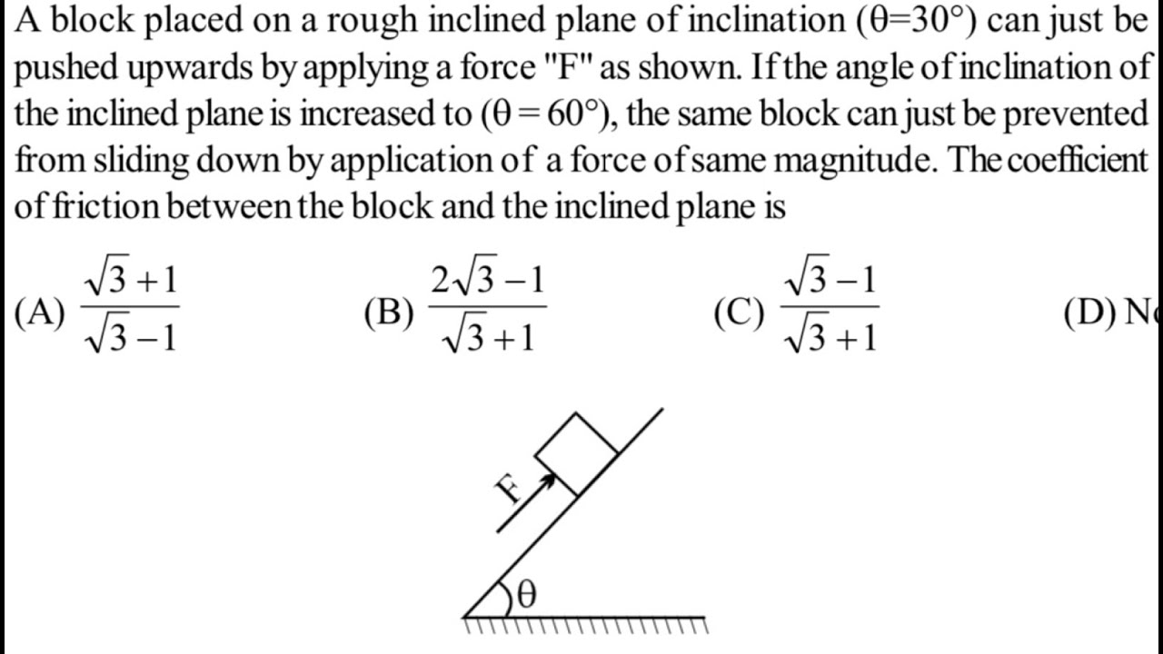 Question on Friction on inclined plane - YouTube