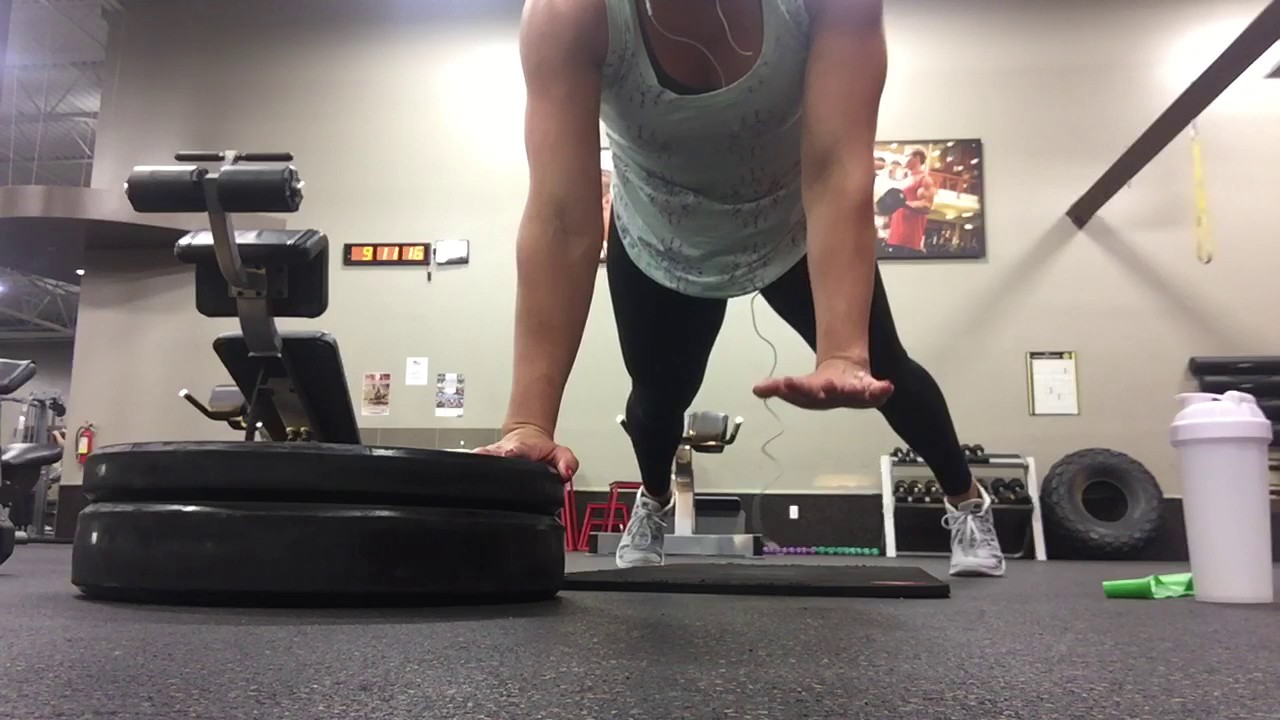 Straight arm Plank push press - YouTube