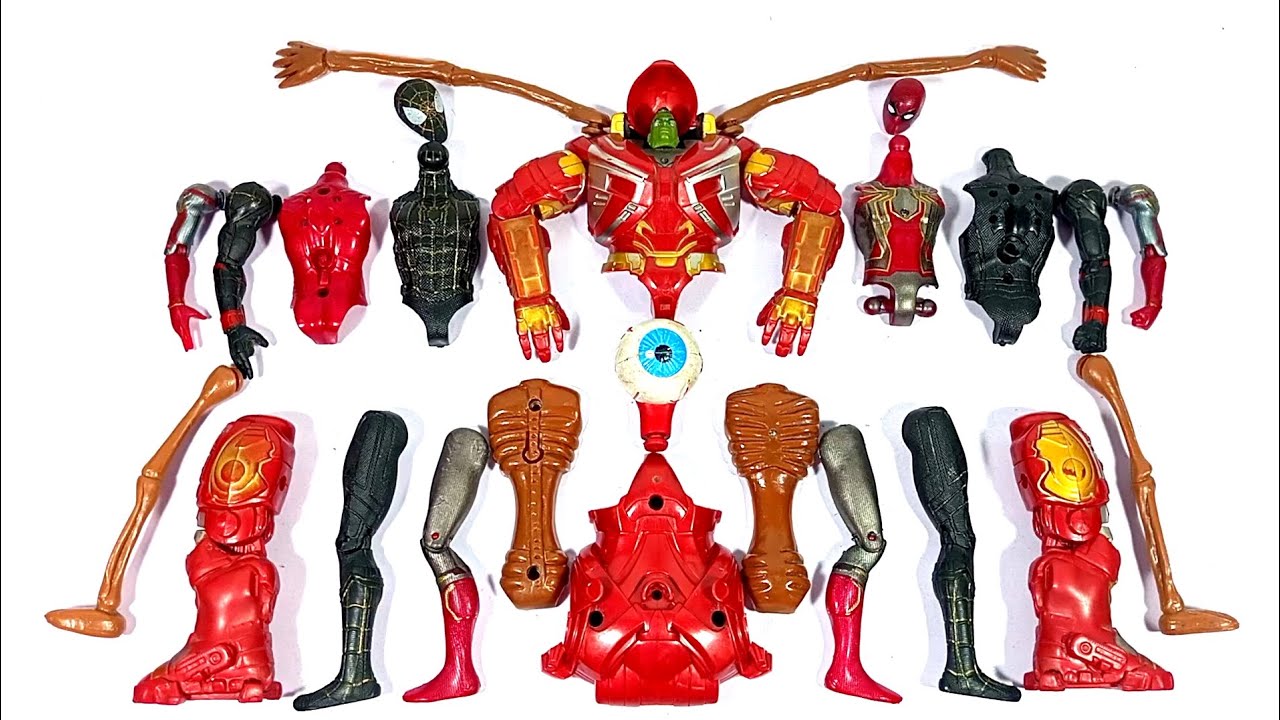 MERAKIT MAINAN,, HULK BUSTER VS SIREN HEAD VS BLACK SPIDERMAN VS IRON ...