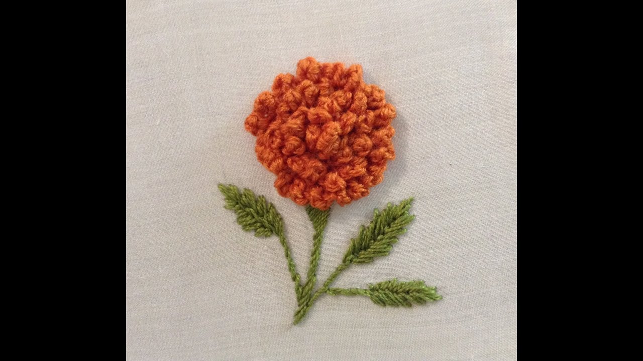6-HAND EMBROIDERY / MARIGOLD FLOWER - YouTube