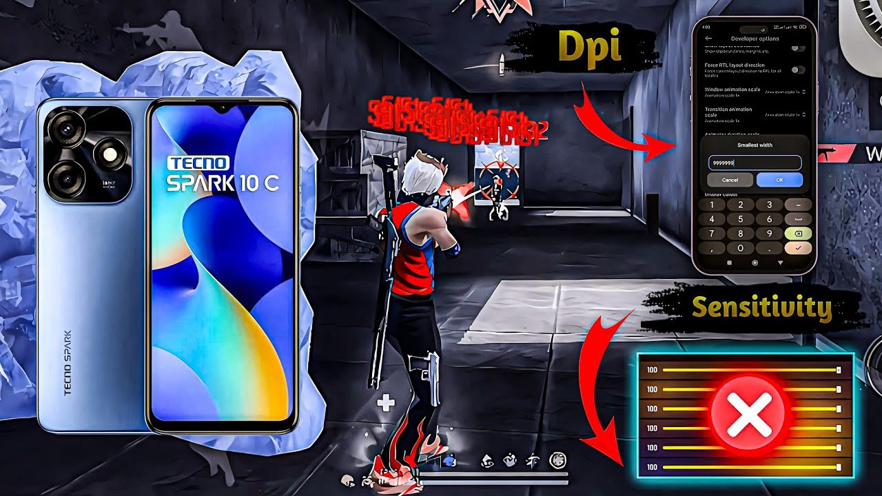 Tecno Spark 10C Free Fire Sensitivity+Dpi+Headshot Settings - YouTube