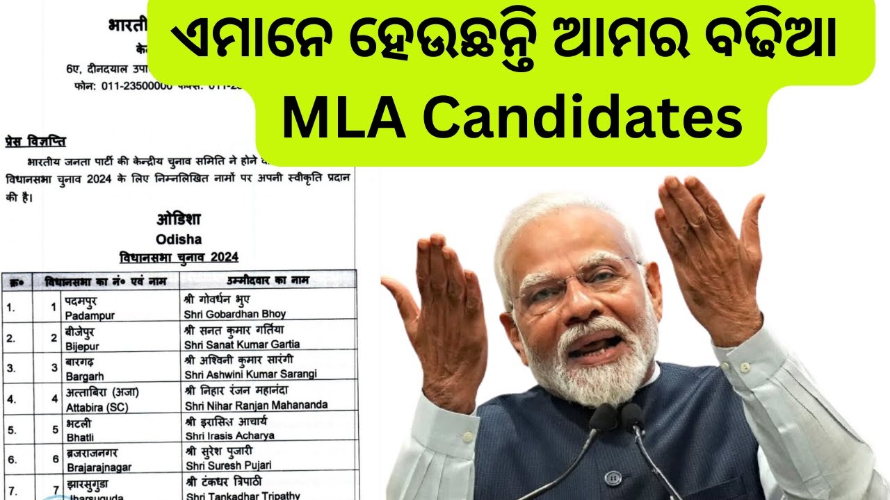 MLA cadidates for BJP / 112 ପ୍ରାର୍ଥୀଙ୍କ ତାଲିକା / BJP list of 112 MLA ...