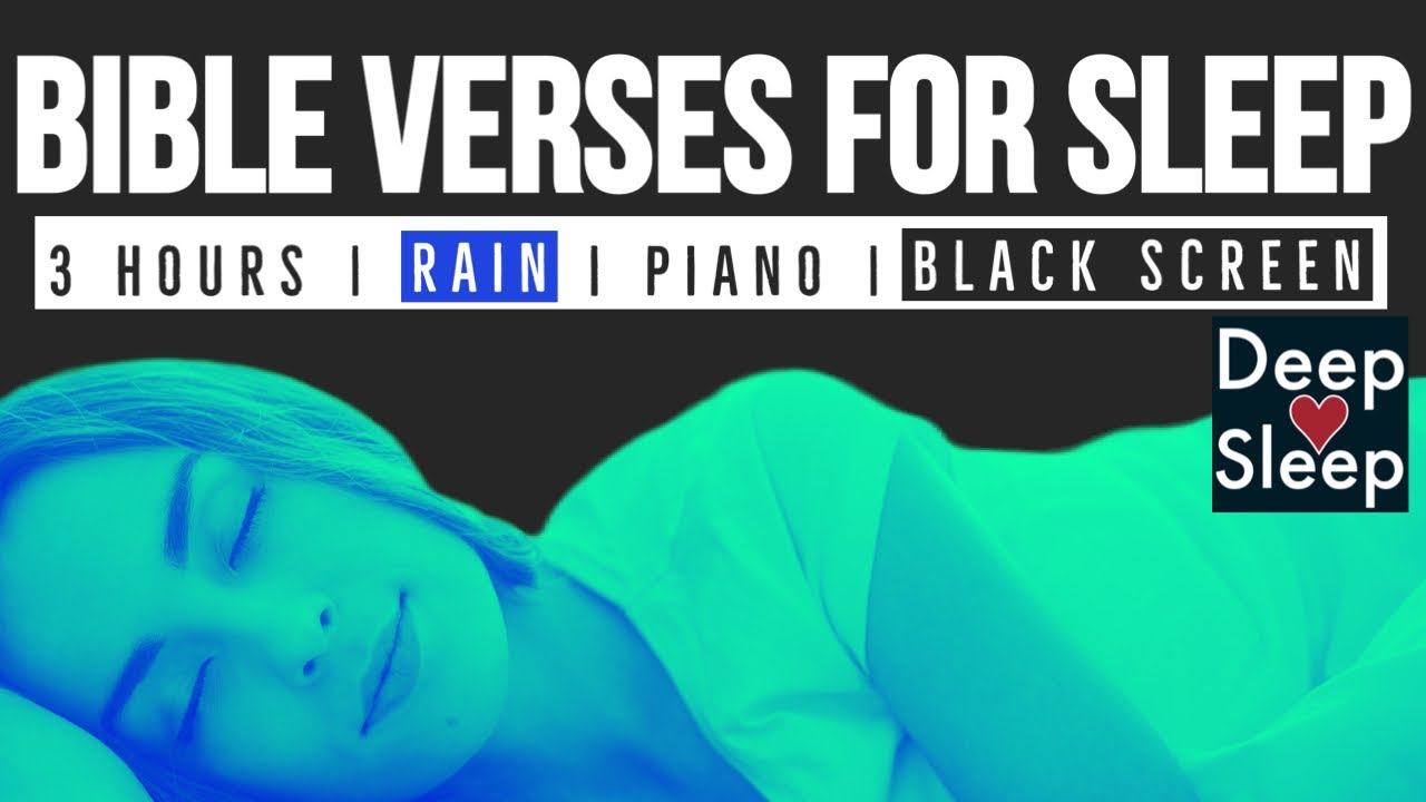 ️3Hrs Deep ️Sleep BIBLE VERSES RAIN BLACK SCREEN For Christian Sleeping ...