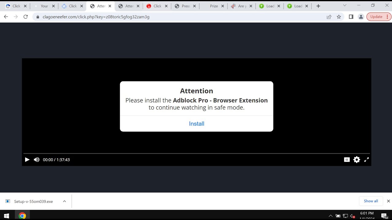 Clagoeneefer.com malicious pop-up removal. - YouTube