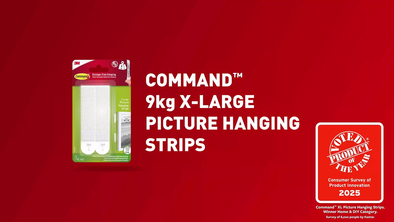 Command™ Picture Hanging Strips Hold Strongly up to 9kg - YouTube