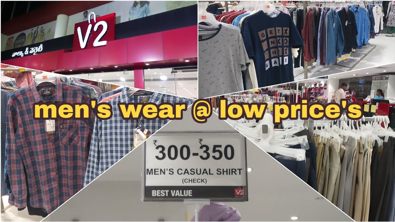 Mens wear in very low price's // All cloths with prices // V2 store ...