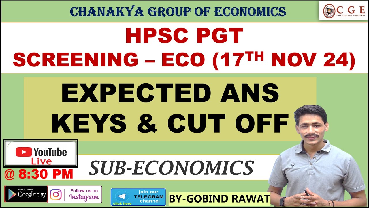 ANS KEYS HPSC PGT SCREENING - ECONOMICS - YouTube