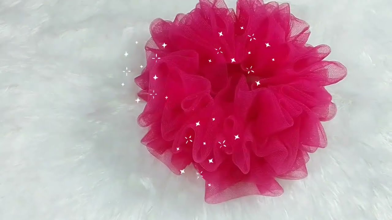 How To Make a Ruffle Scrunchie Double Layer | Tulle Scrunchie - YouTube