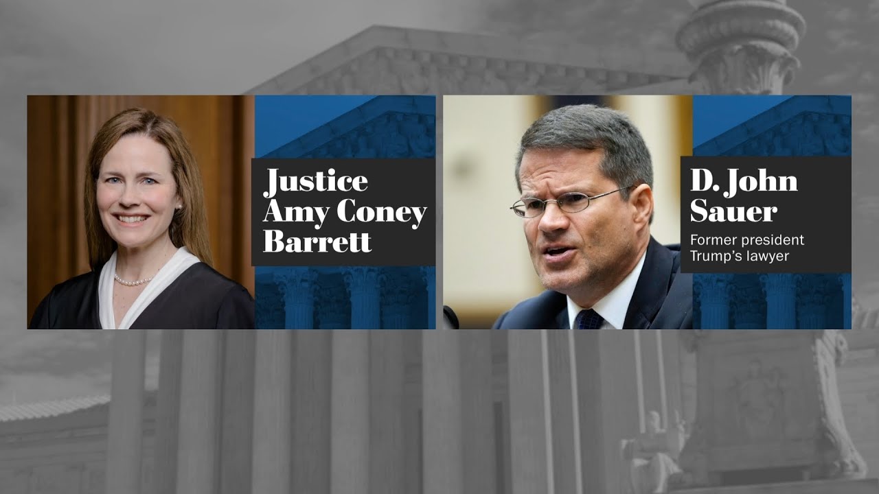 Justice Barrett questions private versus official acts - YouTube