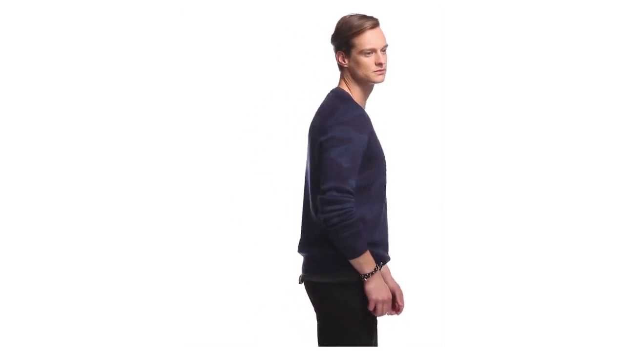 # Perry Ellis Men's Camo V Neck Sweater Grape Royal - YouTube
