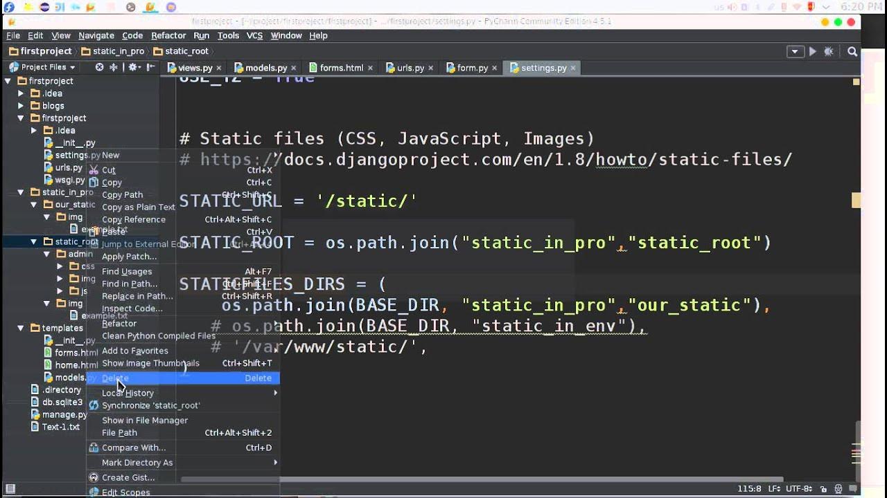 46 Python Web Django collect Static تجميع ملفات الثابتة - YouTube