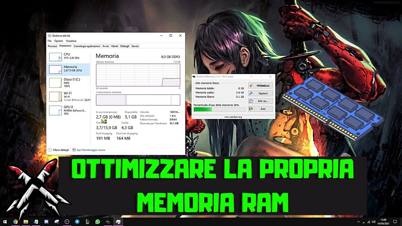 🔧 COME OTTIMIZZARE LA MEMORIA RAM DEL PC / VELOCIZZARE WINDOWS AL MASSIMO! - YouTube
