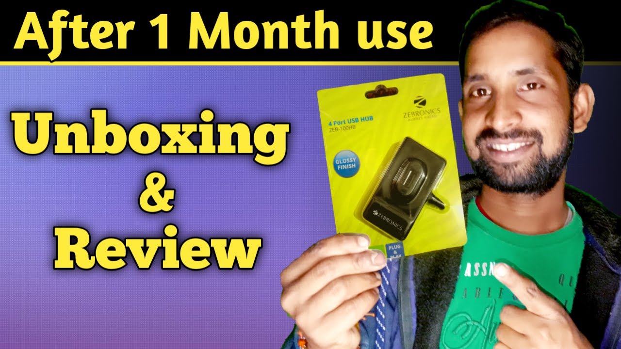 Zebronics USB hub | ZEB 100 HB Glossy Finish Unboxing & Review ...