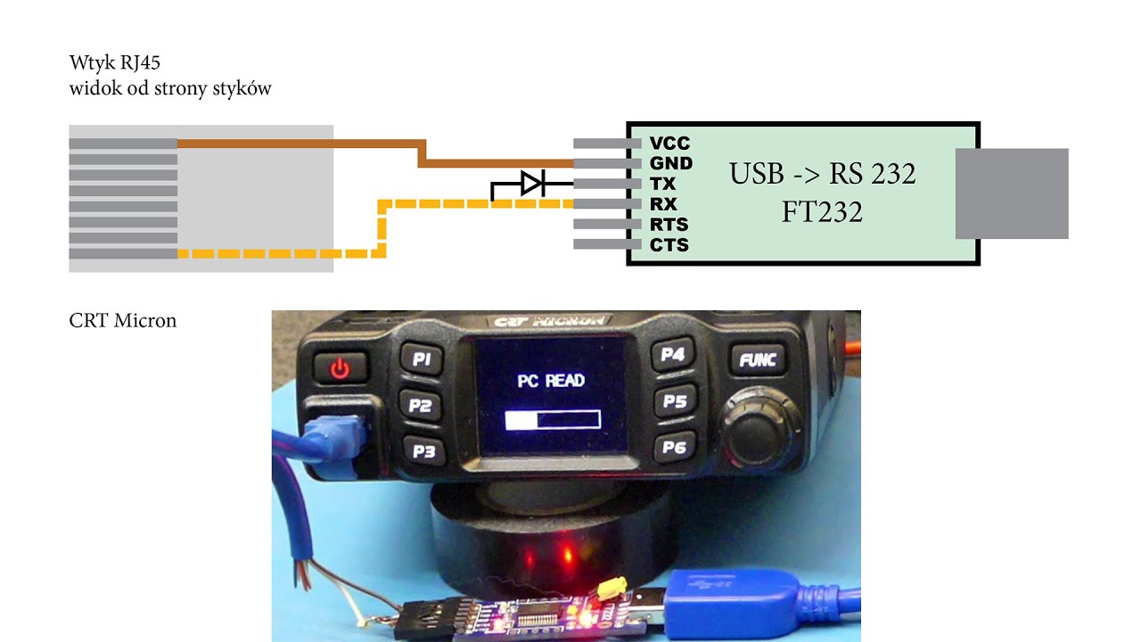 Jak zrobić kabel do programowania radiotelefonu CRT Micron? - YouTube