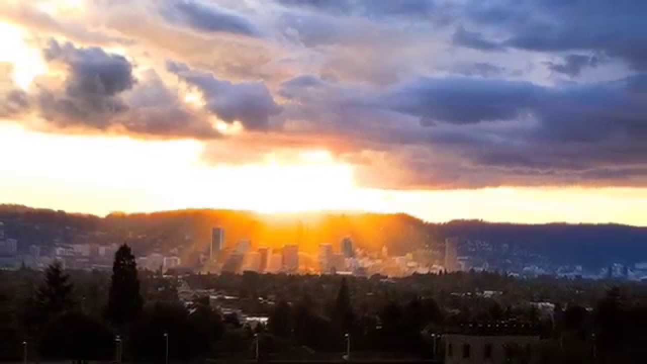 Sunset over Portland, OR. - YouTube