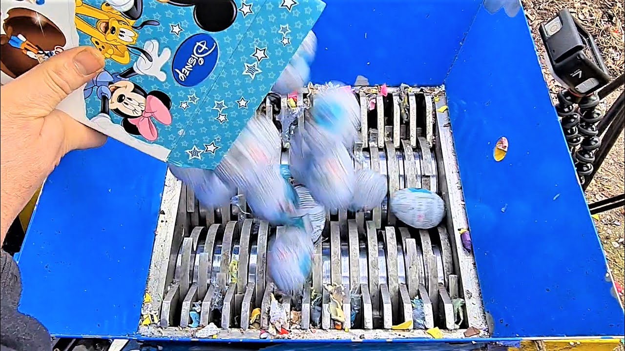 Experiment : Mickey Mouse Surprise chocolate EGGS vs Shredder - YouTube
