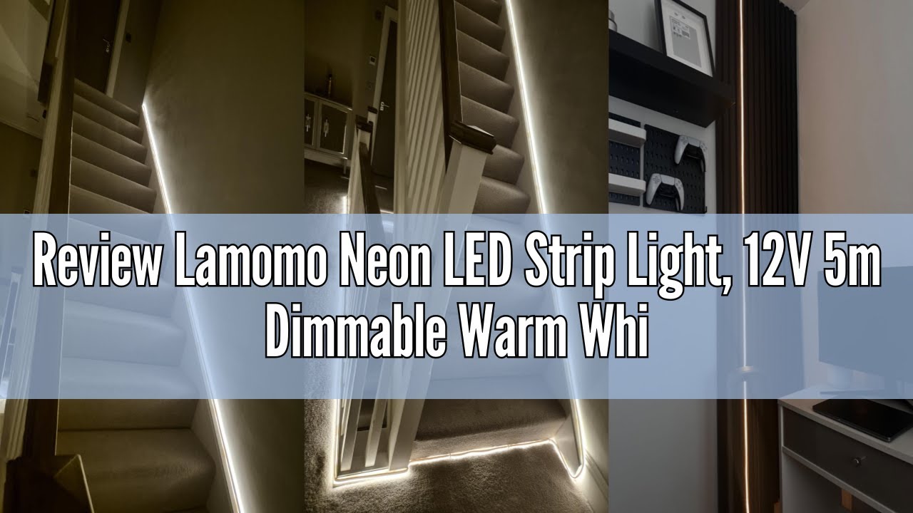 Review Lamomo Neon LED Strip Light, 12V 5m Dimmable Warm White LED ...