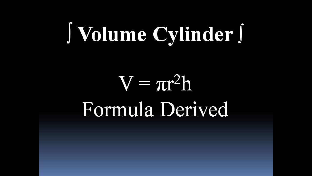 Volume of Cylinder Derived - YouTube