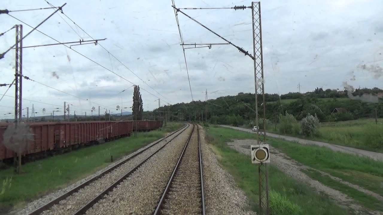 Train Driver's view: railroad in Serbia from Lapovo Varos to Lapovo ...