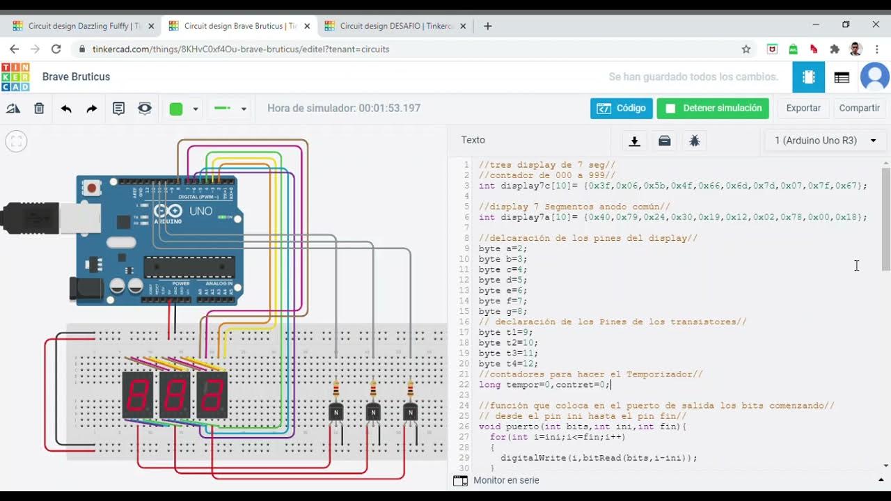 3 DISPLAY DE 7 SEG. CONTADOR DE 000 A 999 - YouTube