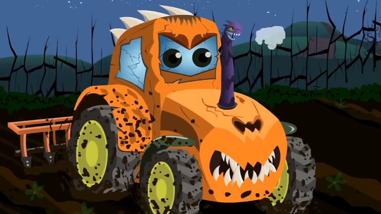 Scary Tractor + More Spooky Car Cartoon Video For Children - YouTube