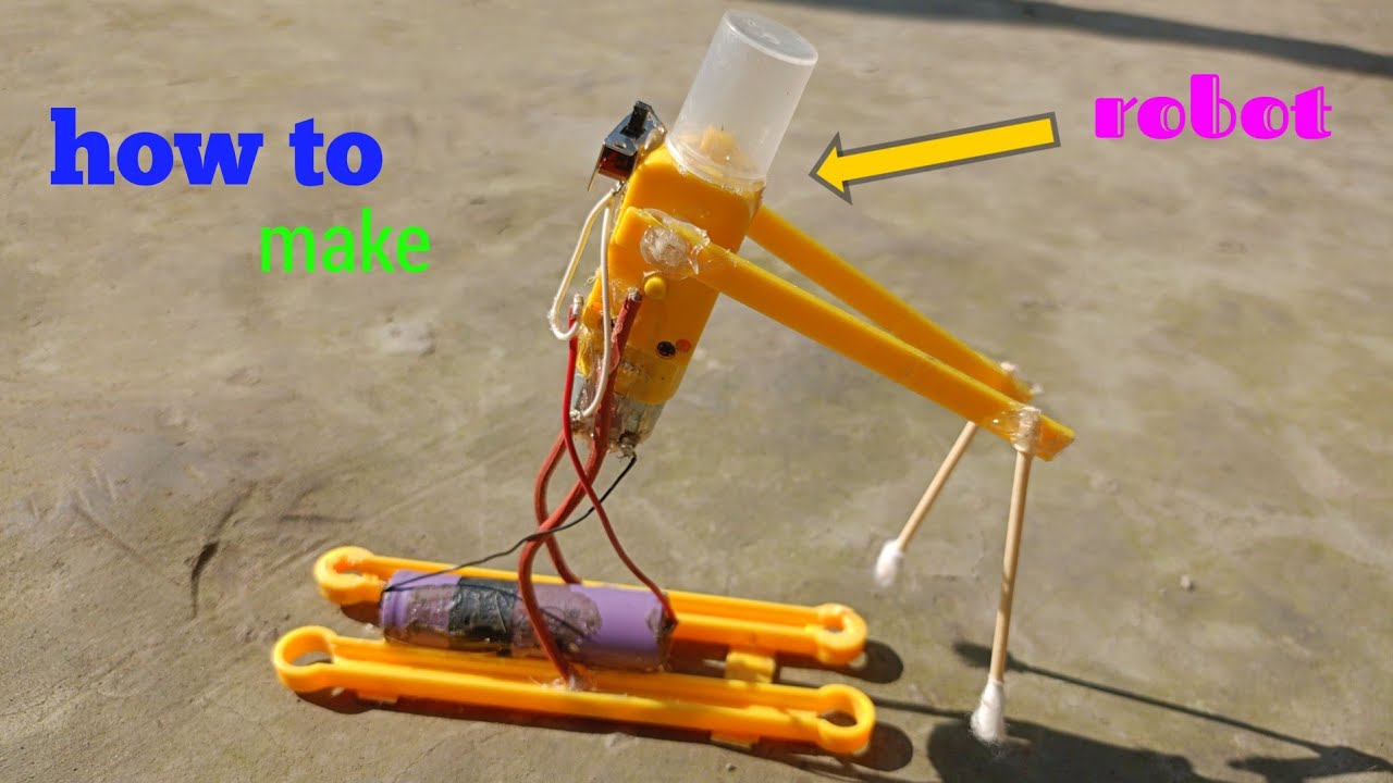 Diy gear motor walking robot at home || DC gear motor ideas || science ...