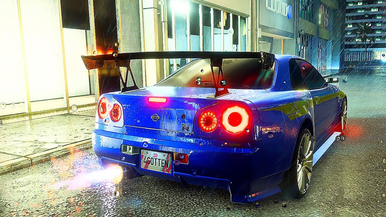 FORGOTTEN NFS UNDERGROUND 2 "PLAYER'S" BLUE NISSAN SKYLINE GTR GAMEPLAY ...