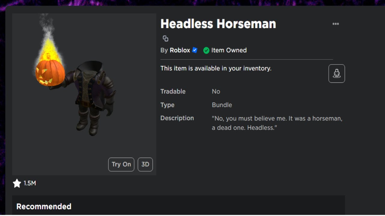 I Bought HEADLESS Horseman In 2023!!! ($31,000 Robux) - YouTube