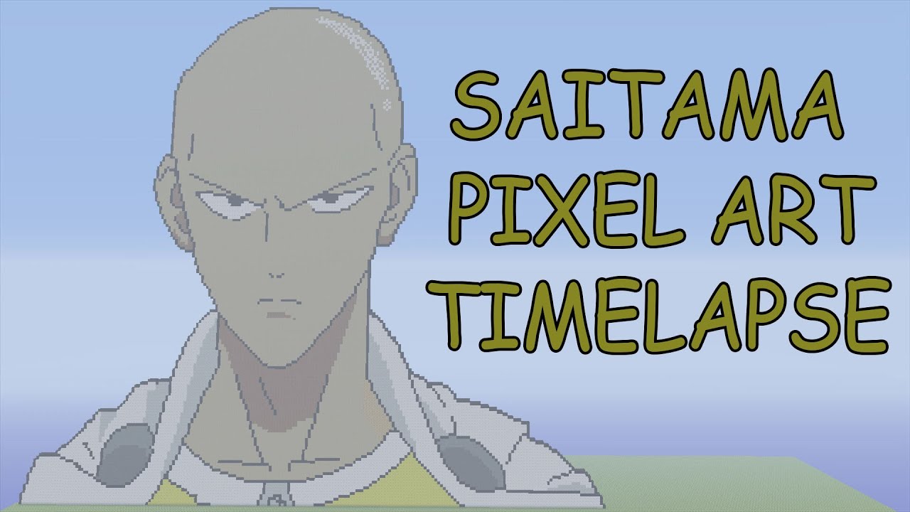 Minecraft Pixel Art Timelapse | Saitama (One Punch Man) - YouTube