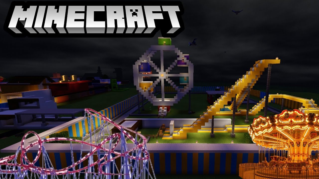 TOUR PELO MEU PARQUE DE DIVERSÕES NO MINECRAFT! - YouTube