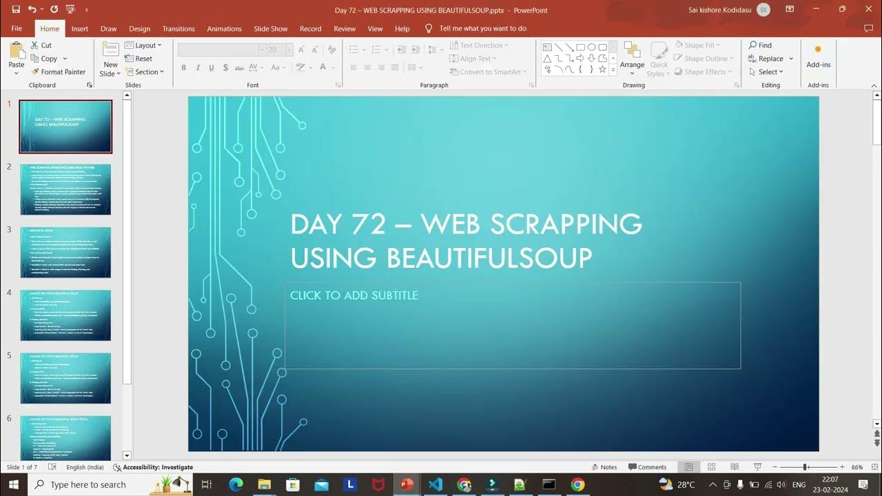 Day 72 - WEB Scrapping Using Beautiful Soup - YouTube