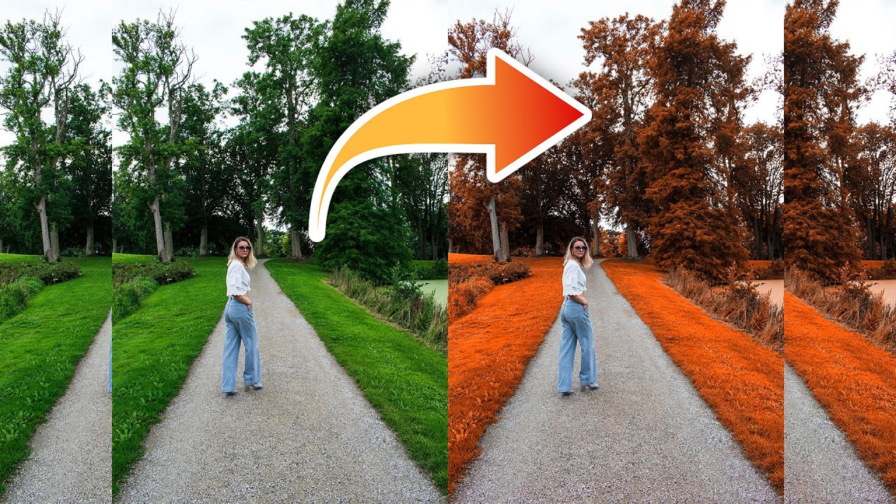 Photoshop Tutorial Spring to Autumn Conversion - YouTube