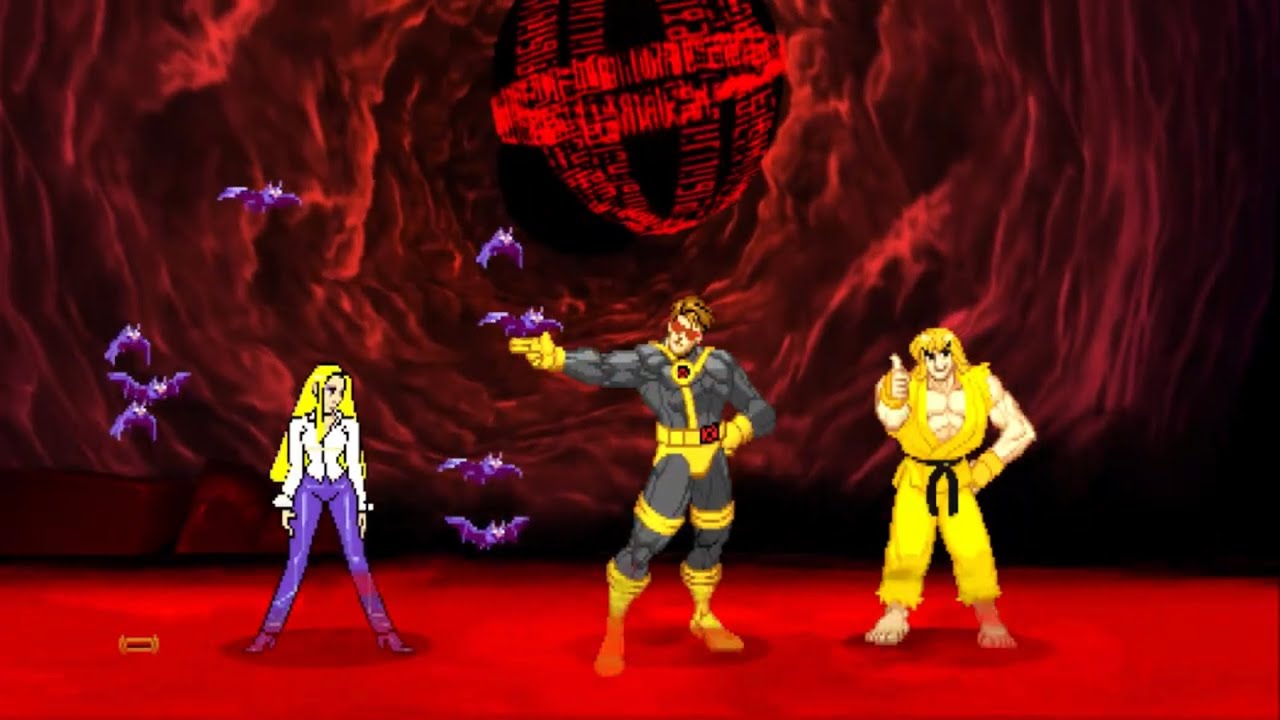 Marvel vs Capcom 2: Cyclops, Ken, and Morrigan arcade playthrough - YouTube