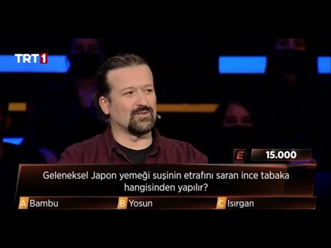 Geleneksel Japon yemeği suşinin etrafını saran ince tabaka hangisinden yapılır?-Burak Tatar-3'te 3