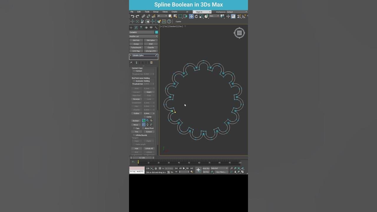Boolean in Splines: Creating Complex Outlines in 3Ds Max #shorts #3dsmax #boolean - YouTube