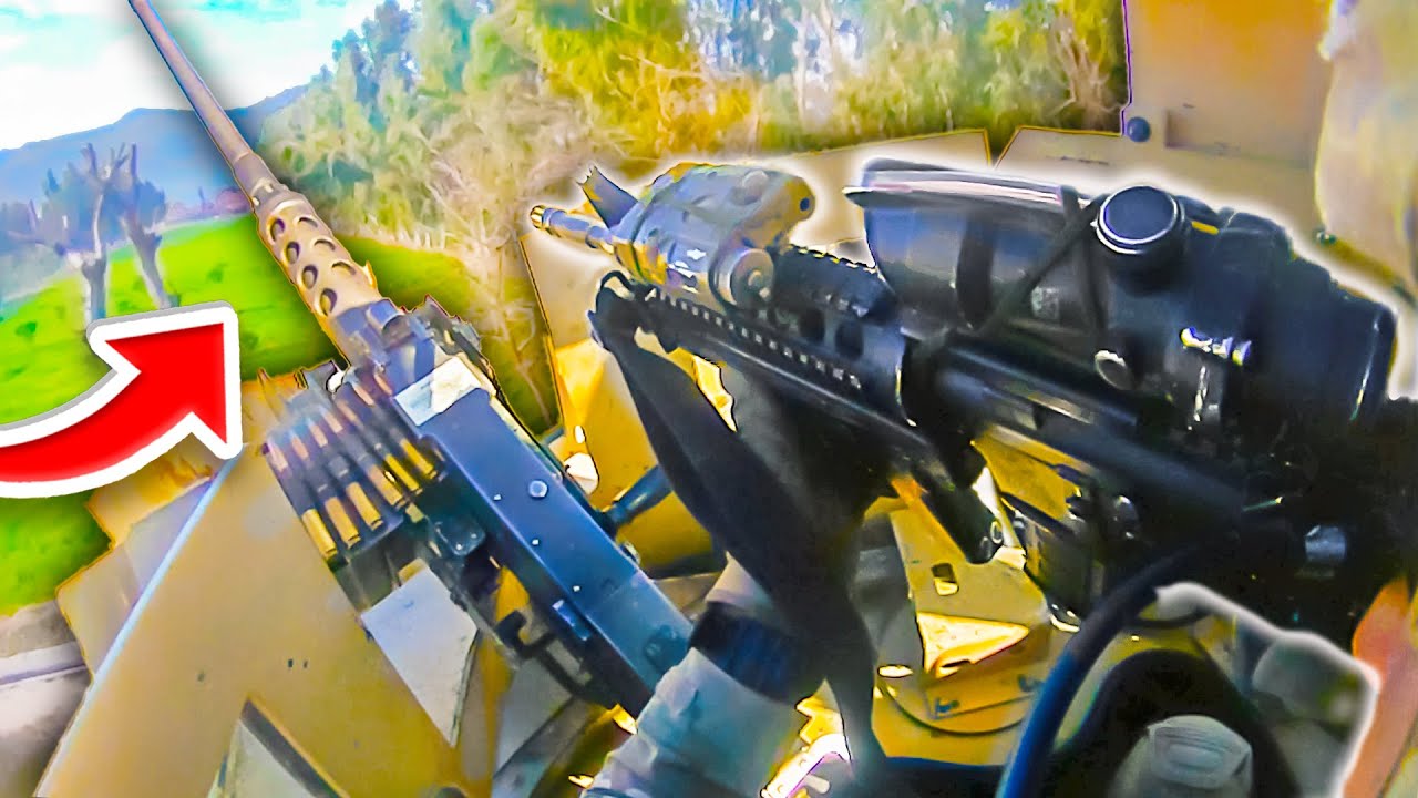 Kid Throws Rock At Machine Gunner - YouTube