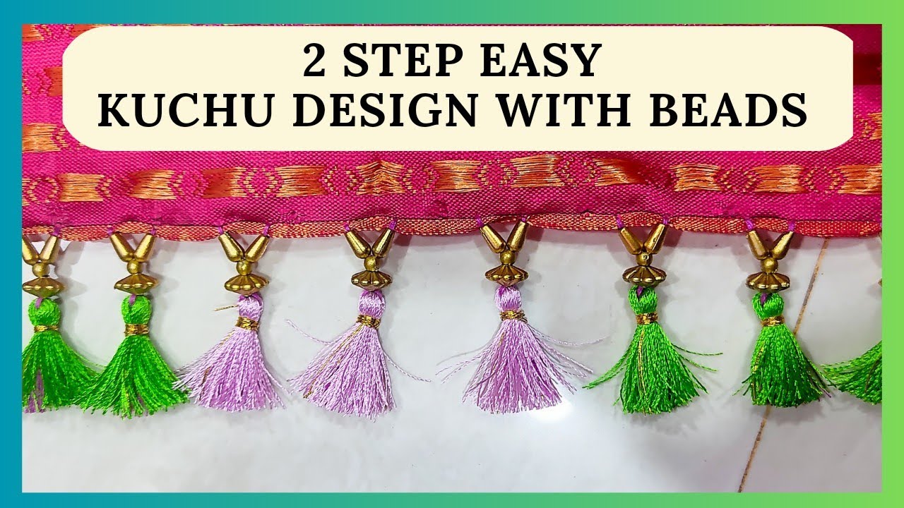 2 STEP EASY KUCHU DESIGN WITH BEADS ||KUCH WORK ||@shivcreativekuchwork ...