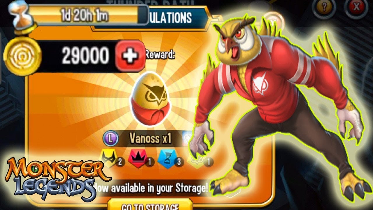 Monster Legends Vanoss Thunder Path review cost node rank5 - YouTube