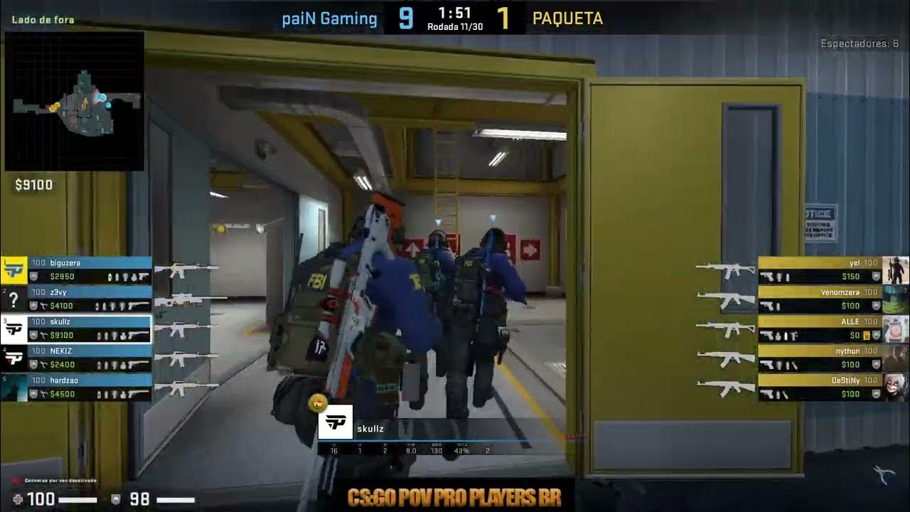 CSGO POV paiN skullz (23/5) vs Paqueta (Nuke) @ BLAST Paris Major 2023 Americas RMR - YouTube