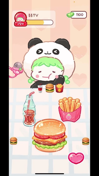 푸바오+루루#탕후루 달인#햄버거 세트🥤🍔🍟 - YouTube