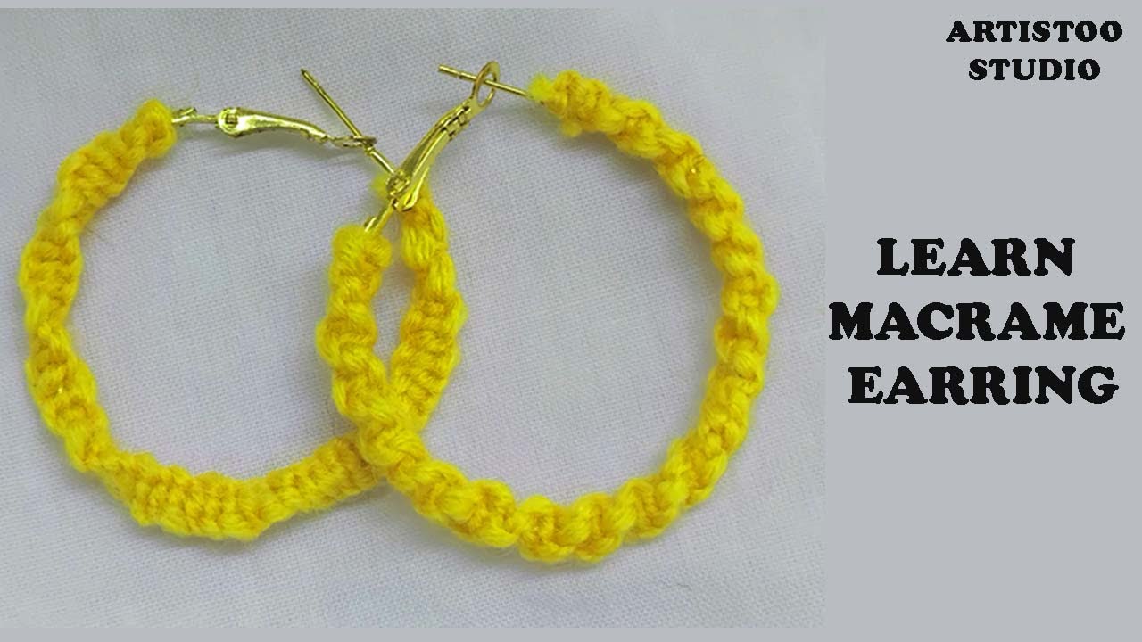 Macrame Earrings for Beginners step by step. #macrametutorial # ...