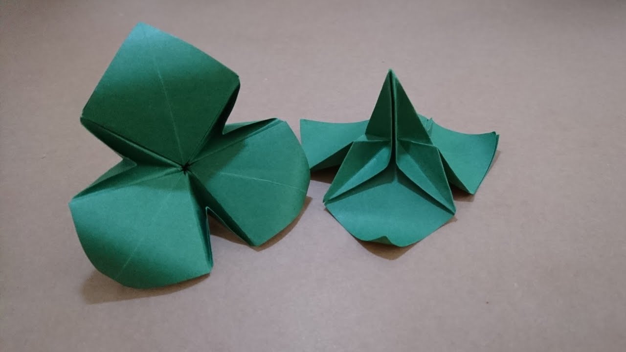 Origami Flower Stand/ Clover /Trefoil 折纸花托/三叶草 - YouTube