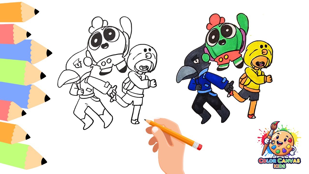 How to Draw Brawl Stars LEGENDARY Brawlers | Easy Leon, Crow, and Spike ...