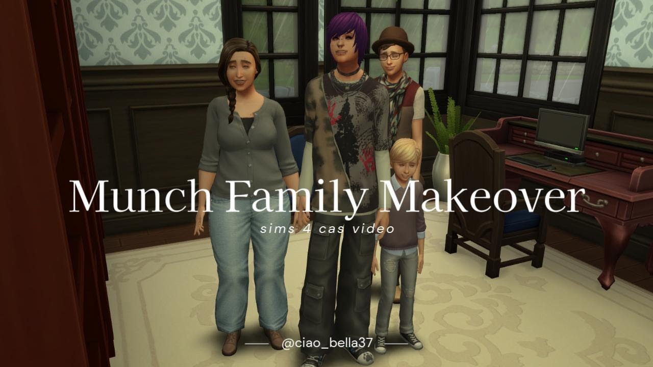 munch family makeover ☆ | sims 4 cas - YouTube