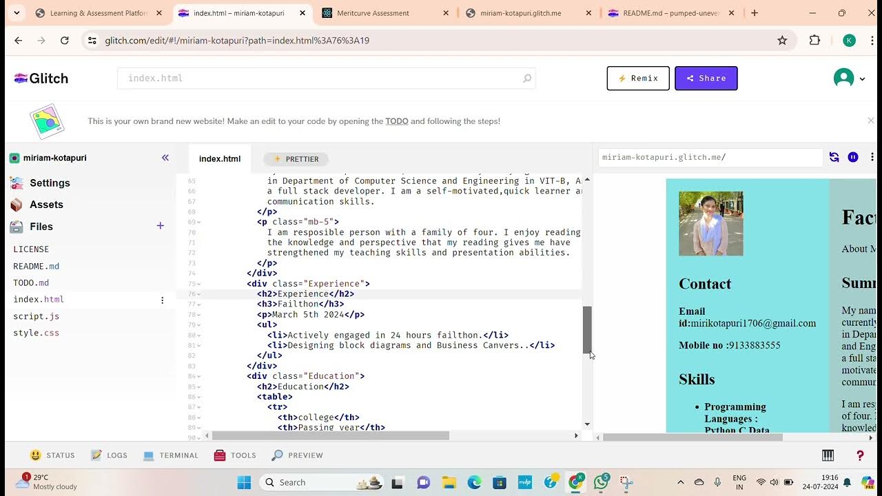 My resume by using html and css | Web Development - YouTube