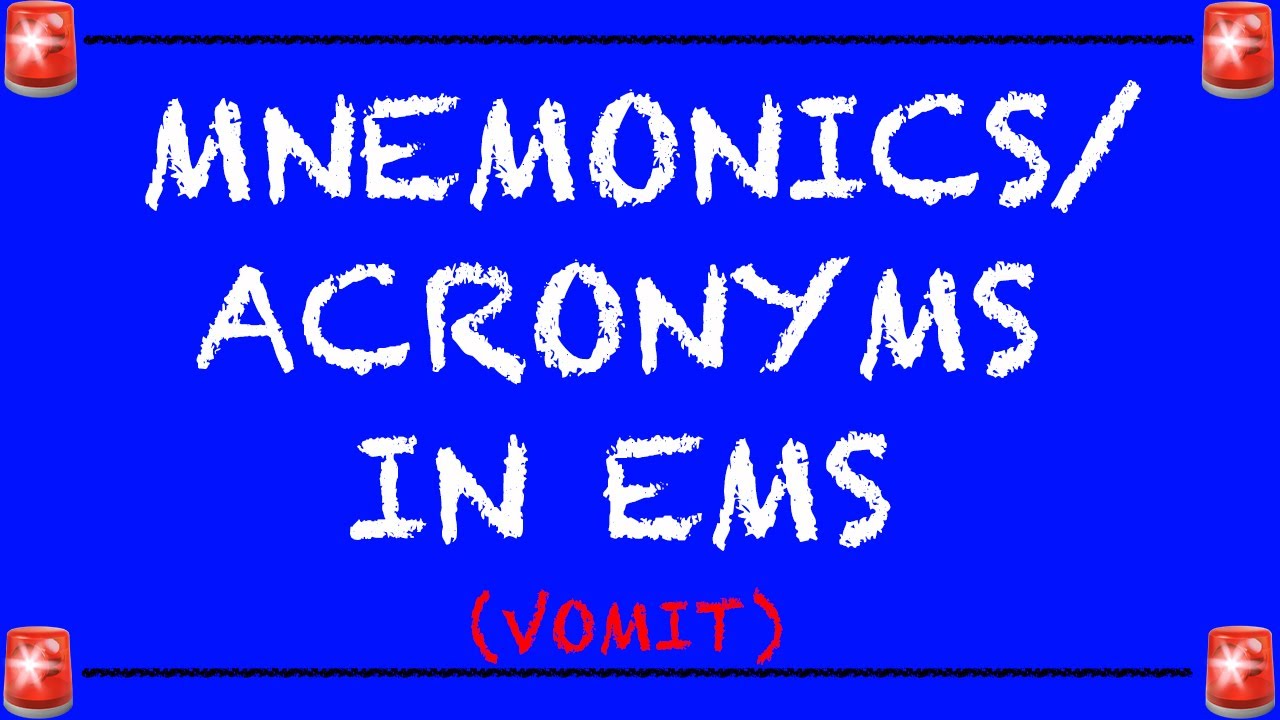 EMT/Paramedic Mnemonics || VOMIT - YouTube