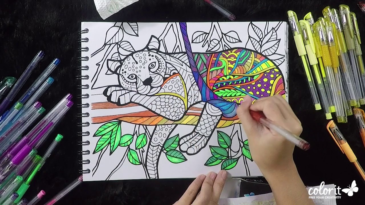 Freebie Friday Cheetah Timelapse - Colored using ColorIt Gel Pens and ...