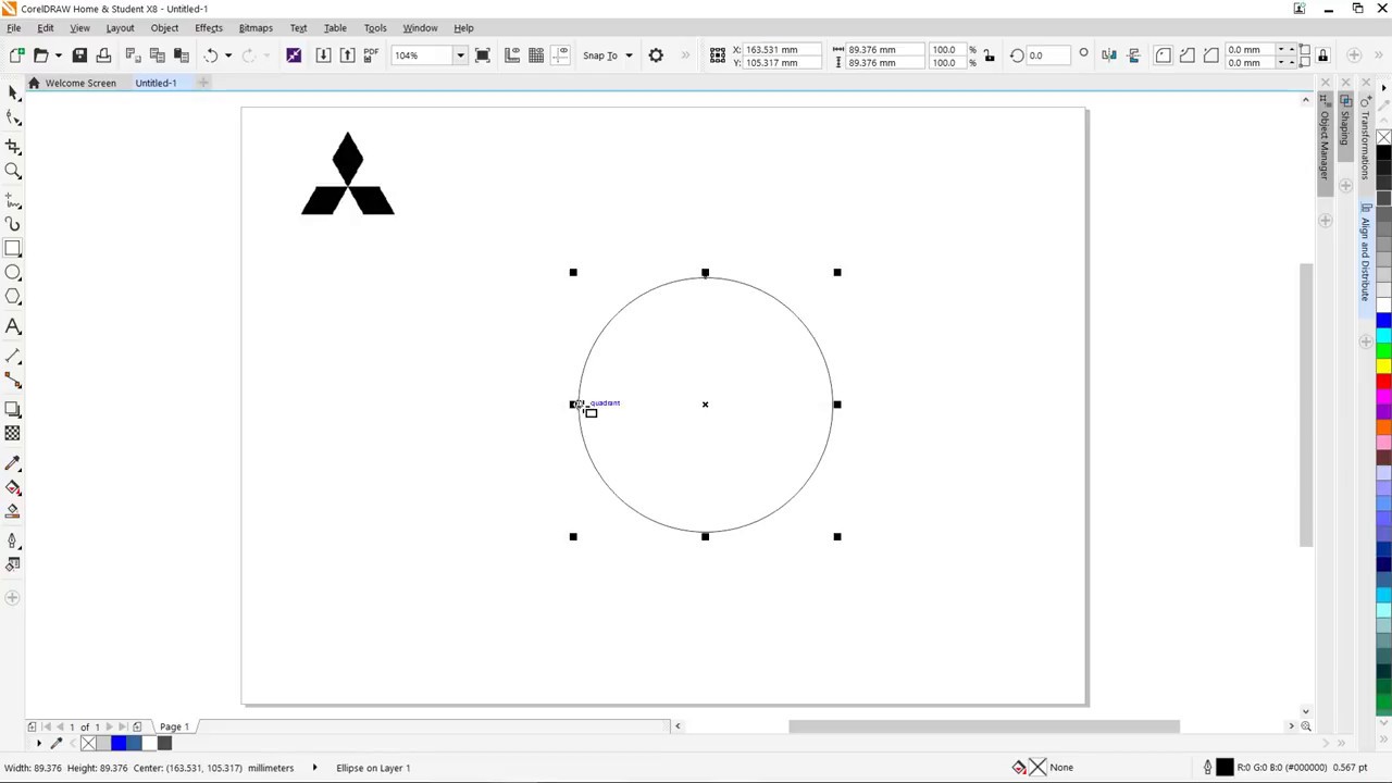 A simple way to draw Mitsubishi logo using CorelDraw - YouTube