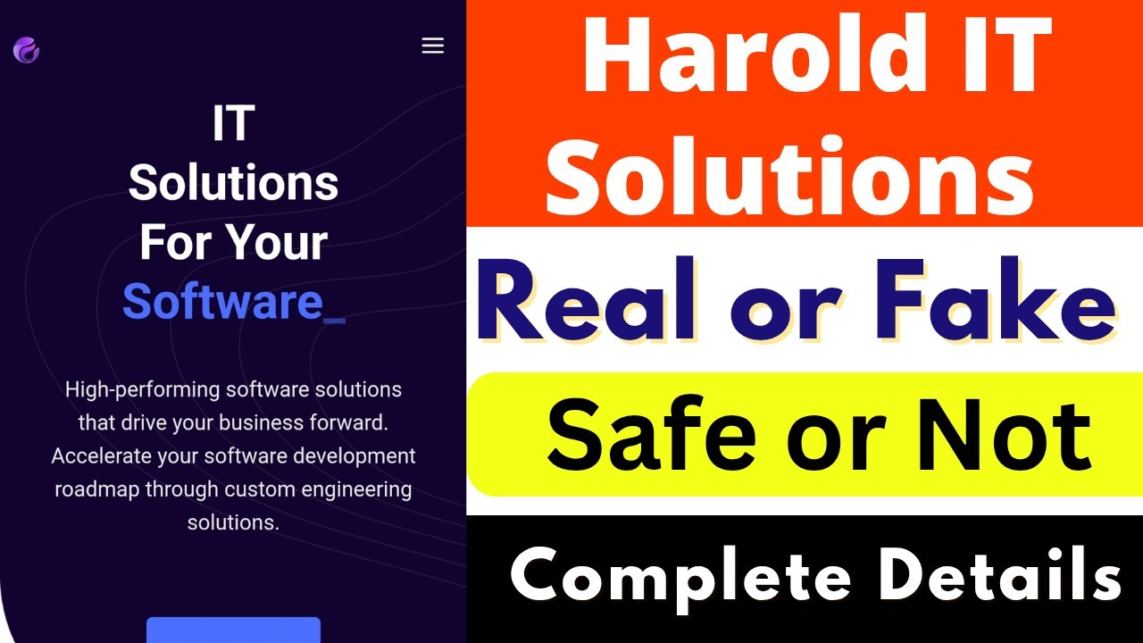 Harold IT Solutions Real or Fake | Harold IT Solutions Review | Harold ...
