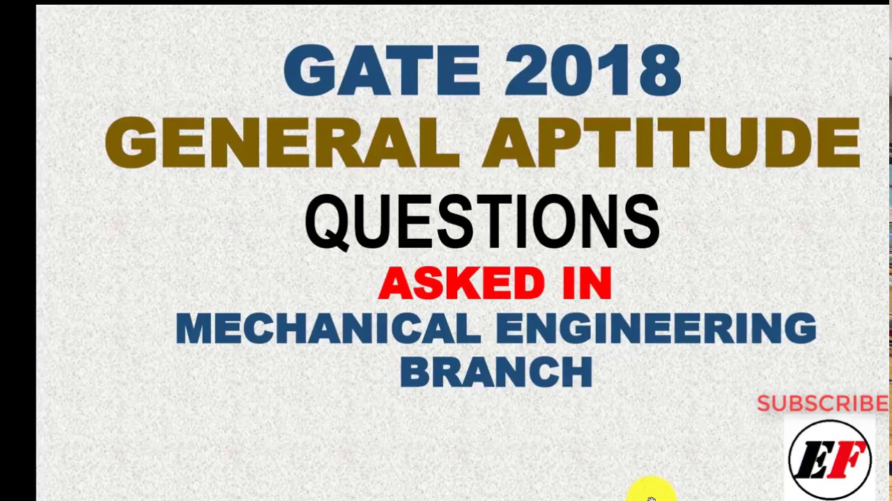 GATE 2018 (3 FEB) APTITUDE question paper in MECHANICAL ENGINEERING ...
